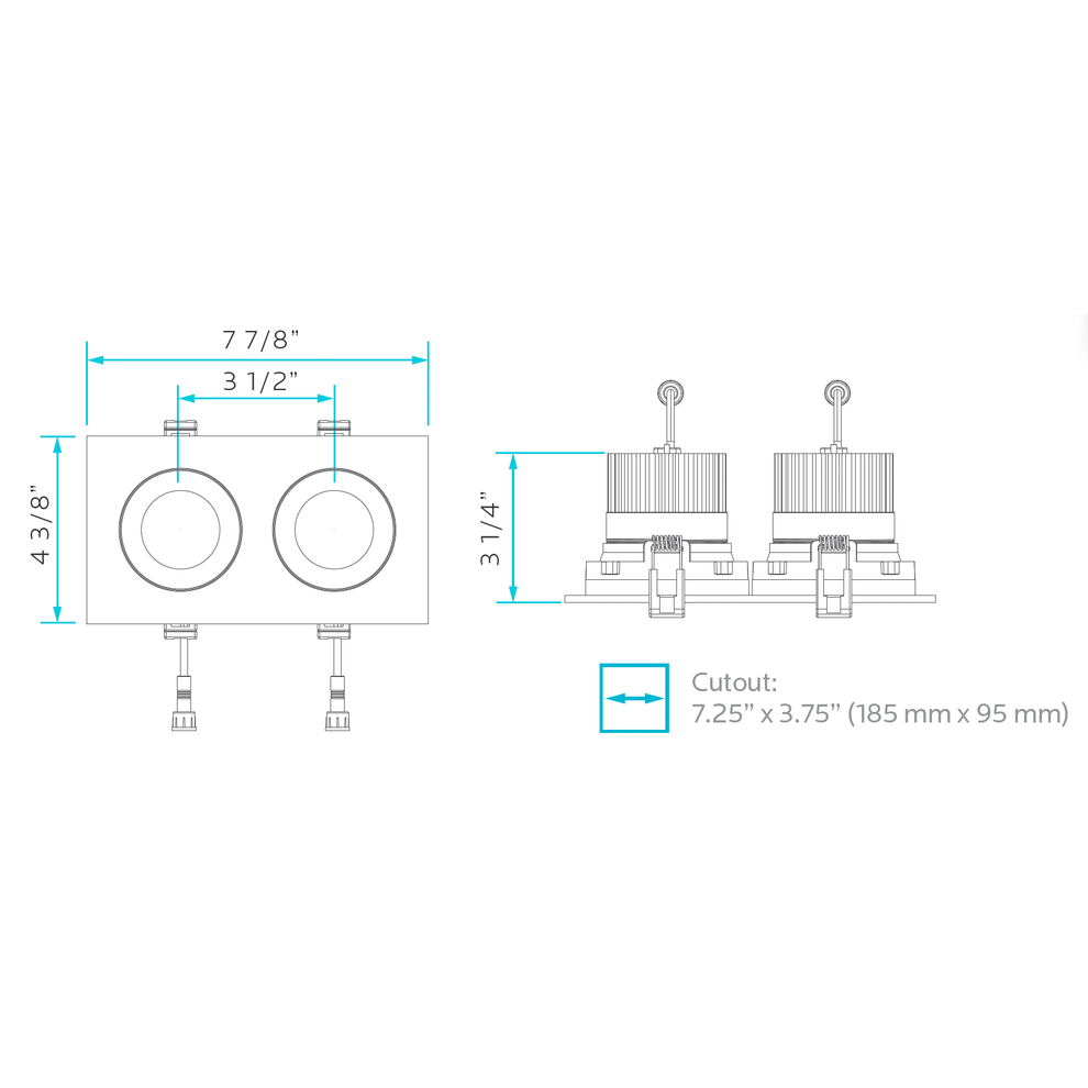 Recessed Multi-Head Downlight Series – 2 Head – Diamond Brite LEDs
